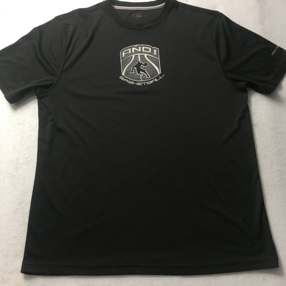 And1 | Shirts | And Basketball Shirt Dri Fit Large Lg Black Graphic ...